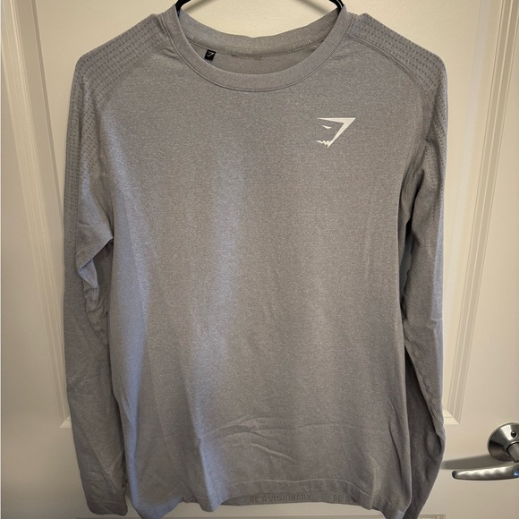 Gymshark | Shirts | Seamless Gymshark Gray Workout Long Sleeve Tee ...